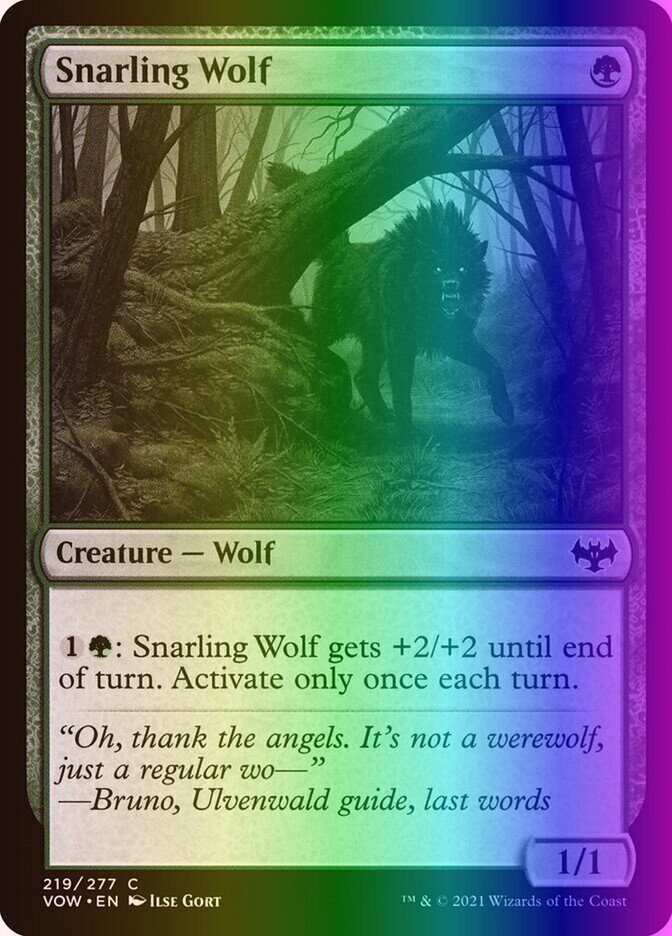 MTG Magic the Gathering Snarling Wolf (219/596) Innistrad Crimson Vow ...